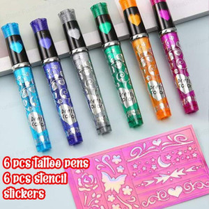 B inik Glitter Tattoo Pens, Sparkle Temporary Sketch Tattoo Pen for ...