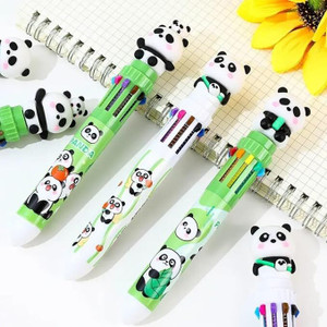 VUSV 10-in-1 Ballpoint Pen Set: Character head pens - Panda - Pack of 2 ...