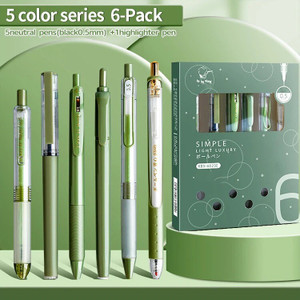 HANIYA ONLINE STORE Aesthetic Pastel Gel Pens with Highlighter ...