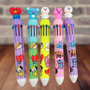 HARBAN MART BTS 10 Color Pen in One Push Ballpoint Pen for Kids - Pack ...