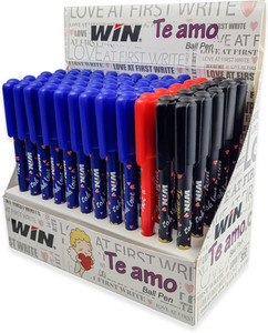 Win Te Amo Ball Pens | 60 Pcs (45 Blue Ink, 10 Black Ink, 5 Red Ink ...