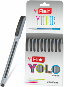FLAIR Yolo Ball Pen Pack of 10 Pens -Black Ink Ball Pen - Buy FLAIR ...