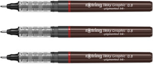 rotring Tikky Graphic 0.8mm Pigment Liner | Black Pigmented Ink | Fibre ...