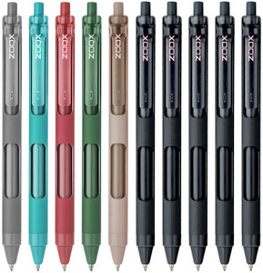 FLAIR Zoox F7 0.7mm Retractable Roller Gel Pen Combo Pack| 5 Black ink ...