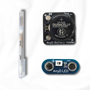 AnyD Mini Silver Conductive Ink Pen Includes Battery & LED (Set of 1 ...
