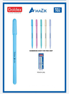 Goldex Goldex Amazik Ball Pen Blue Pack Of 10 with 5 body colour Ball ...