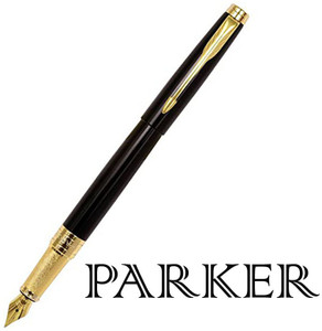 PARKER ASTER LACQUE BLACK GT FOUNTAIN PEN – FINE NIB Fountain Pen - Buy ...