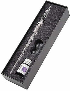 Levin Crystal Glass Dip pen Fountain Pen Ink Holder Set Calligraphy ...