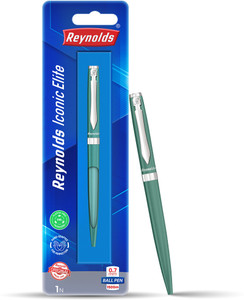 Reynolds Premium Metal Pen with Twist Mechanism, Iconic Elite Teal Ball ...