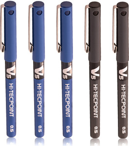 PILOT V5 (Blue- 3, Black-2) Roller Ball Pen - Buy PILOT V5 (Blue- 3 ...