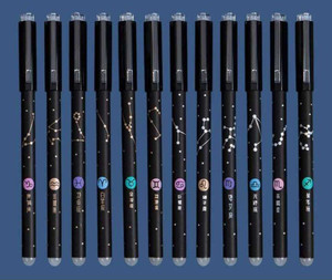 Poohan SUPER CUTE PRINTED ZODIAC SIGN ERASEBLE PEN BLUE INK (PACK OF 12 ...