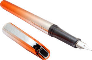 Ledos Yiren 100 Dual Tone Silver & Orange With Metal Clip Fountain Pen ...