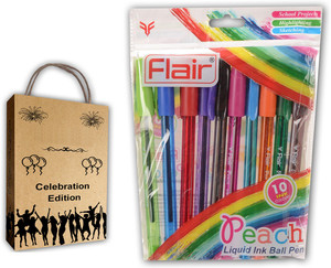 FLAIR Peach Liquid Ink Ball Pen,Set of 10 with Gift Bag Ball Pen - Buy ...