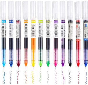 Like it 10pcs Straight Liquid Gel Pen Set Quick-drying Colorful 0.6mm ...