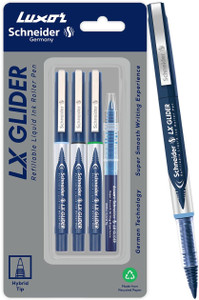 Luxor Schneider LX Glider ( Blue + Black + Green + 1 Rfl ), Refillable ...