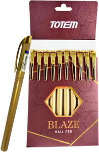 TOTEM Blaze ball Pen| 30 Blue Ink |0.7mmTip |Golden look |Gifts for Kid ...