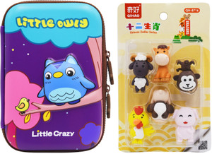 Flipkart.com | MINAAR Combo Stationery Pencil Pouch + Eraser Set For ...