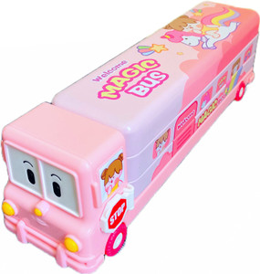 Flipkart.com | AtoZ Magic Bus Metal Pencil Box with moving Wheels and ...