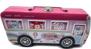 Flipkart.com | Paper Bear School Bus Shape Metal Pencil Box Travel Bus ...