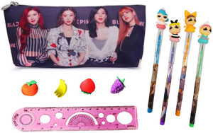 Flipkart.com | TITIRANGI 10Ps Black Pink Team School Stationery Set for ...