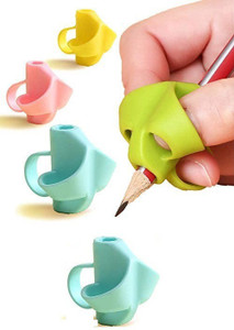 Qweezer Pack of 5 Finger Silicone Pencil Grips for Kids Handwriting ...