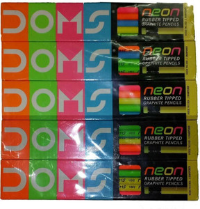Flipkart.com | DOMS NEON RUBBER TIPPED GRAPHITE (PACK OF 50 ) Pencil ...