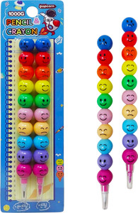 Flipkart.com | Parteet Cute Smiley Stacking Pencils & Crayons 2in1 Kit ...