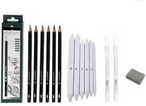 Flipkart.com | Ortan 6 Pencil Drawing Accessories Set With 5Blending ...