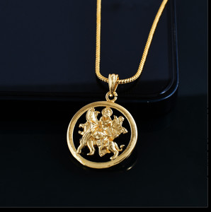 NAVYA ART gold chain boys for maa locket Gold-plated Brass Pendant Set ...