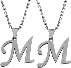 vs unique collections Set Of 2 Silver Name English Alphabet 'M' Letter ...