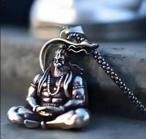 ROOTWAVE Hanuman Pendent Chain Mens Womens Religious Free Size Sliver ...