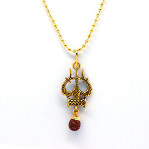 Stylish Colony Trishul Damaru And Rudraksha Pendant Locket Gold-plated ...