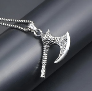 R Art Viking Style Axe Silver Stainless Steel Pendant for Men & Women ...