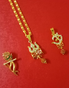 Aarana creation krishna , trishul and om pendant (3 locket and 1 chain ...