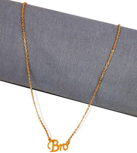 Utkarsh Stainless Steel Golden Color Bro Name Letter Pendant Locket ...