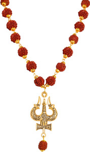 Kanstoor Lord Shiva Trishul Damru Locket with Rudraksha Mala for Men ...