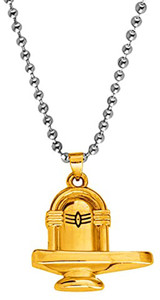 AFH Lord Shiva Lingam Shivling Gold Religious Pendent For Men And Women ...