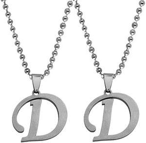 Stylewell Set Of 2 Silver Name English Alphabet 'D' Letter Locket ...