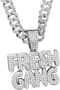 vien Mc Stan HipHop FRESH GANG Pendant Necklace Crystal Chain IcedOut ...