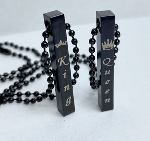 SAFISHA King, Queen, Special Couple Locket Black Silver Stainless Steel ...