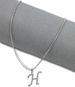 Stylewell Silver Name English Alphabet 'H' Letter Pendant Locket ...