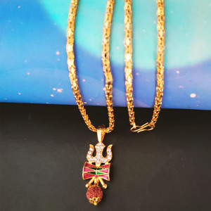 Sullery Religious Lord Shiva Trishul Shivling Gold-plated Stainless ...