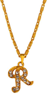 Sullery Crystal Alphabet Initial Letter R Locket Gold-plated Brass ...