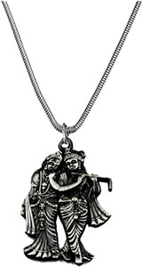 AFH Radha Krishna Grey Locket with Snake Chain Pendant For Men,Women ...