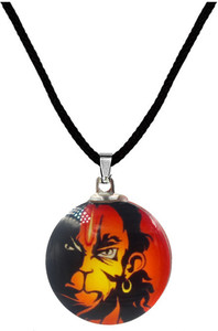 AFH Lord Angry Hanuman Orange Om Shiva Locket Cord Chain Pendant for ...
