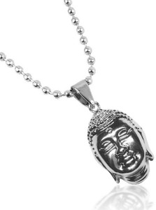 Uniqon Silver God Meditating Gautam Buddha Head Face Buddhist Locket ...