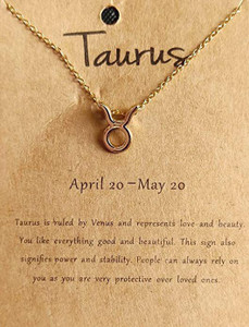 Wumania Zodiac Sign Gold Plated Pendant With Chain Metal Locket Set ...