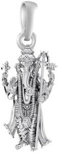 Akshat Sapphire Sterling Silver (92.5% purity) God Ganesh Ji Pendant ...