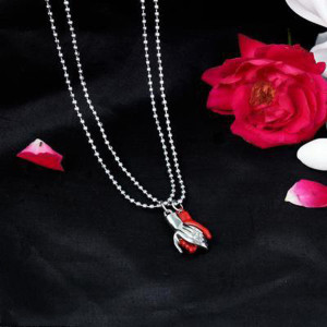 Jagsun Couple Heart Stainless Steel Hug Silver Red Chain Pendant ...