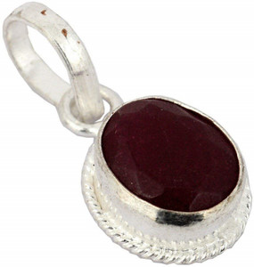 barmunda gems 10.25 Ratti Created Ruby Panchdhatu Silver Pendant Locket ...
